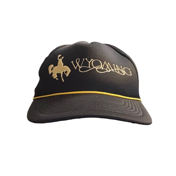 Unknown | Accessories | Vintage Wyoming Golden Cowboy Snapback Trucker ...